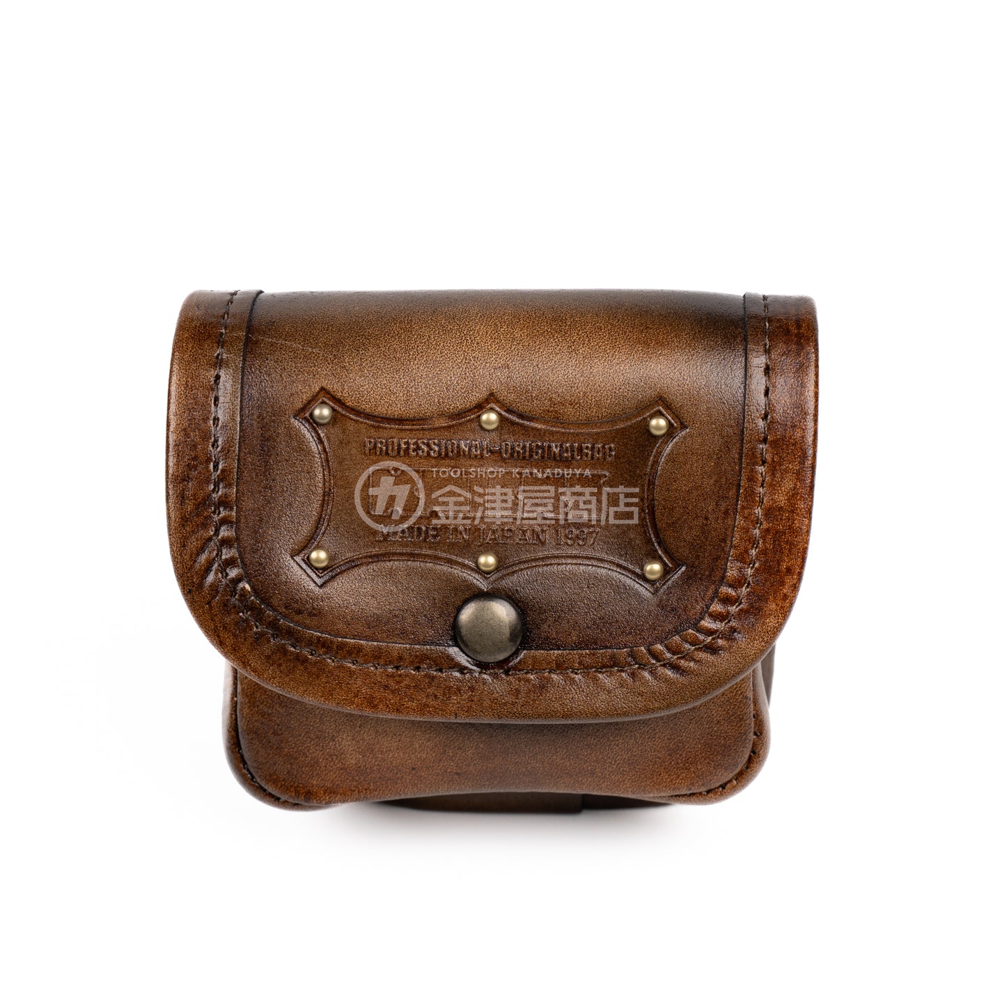 ニックス(KNICKS) ヌメ革小物ポーチ KNS-100BOX 【ヴィンテージカラー】追加カスタム スタッズ6点打ち