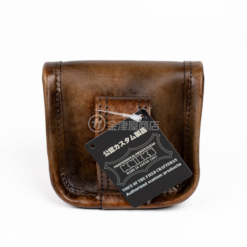 ニックス(KNICKS) ヌメ革小物ポーチ KNS-100BOX 【ヴィンテージカラー】追加カスタム スタッズ6点打ち